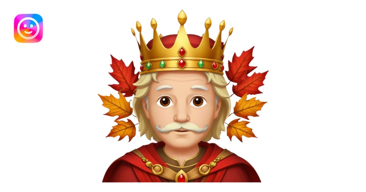 Autumn old King – maple crown + bronze sash,Red Kings. emoji | AI Emoji ...