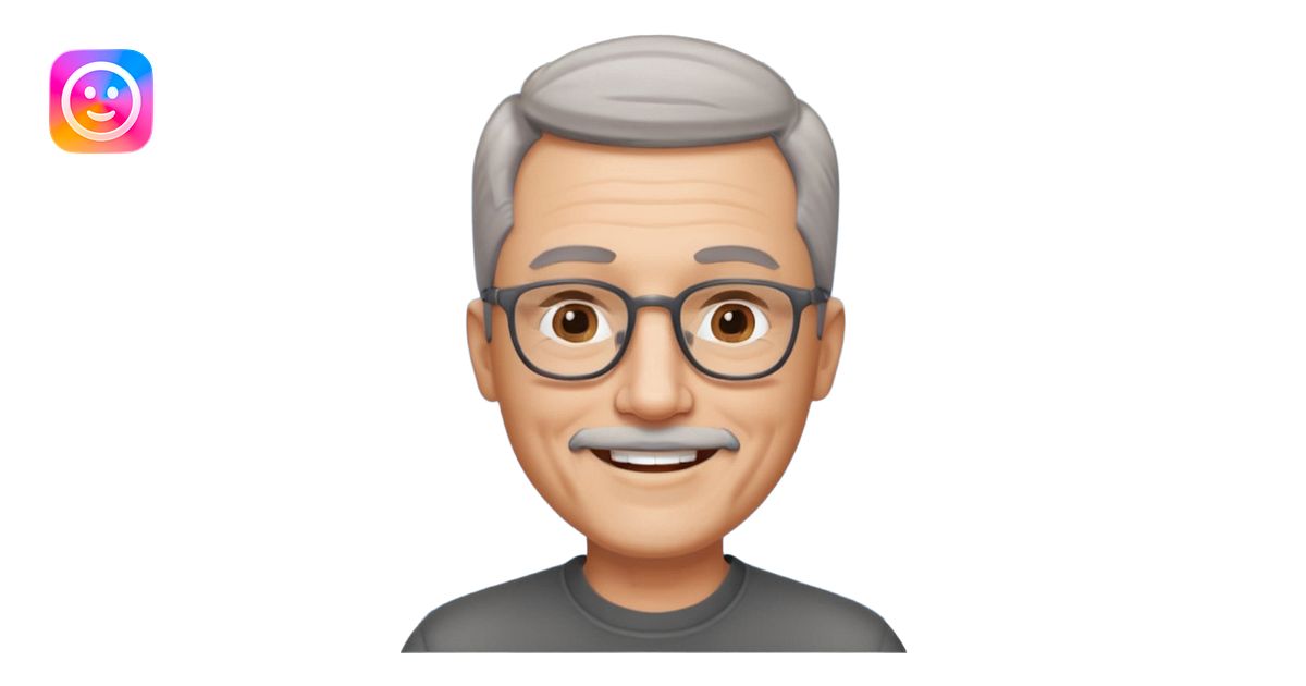 54 year old man, short shaved grey hair, goatee, glasses emoji | AI ...