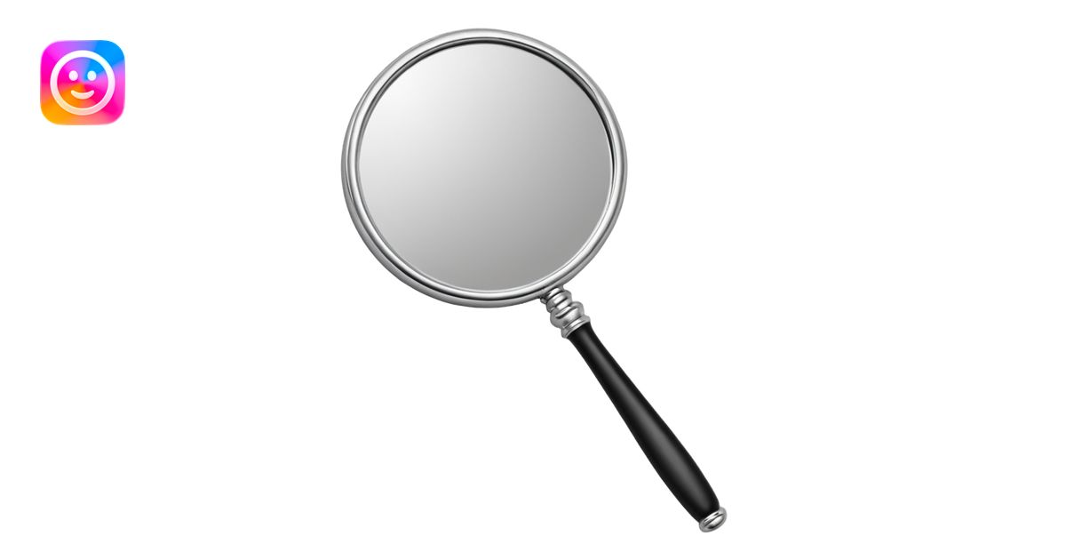 hand mirror, polished silver chrome, erotic vanity aesthetic emoji | AI ...