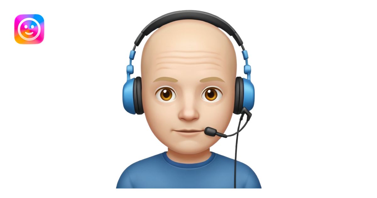 Gamer bald emoji | AI Emoji Generator