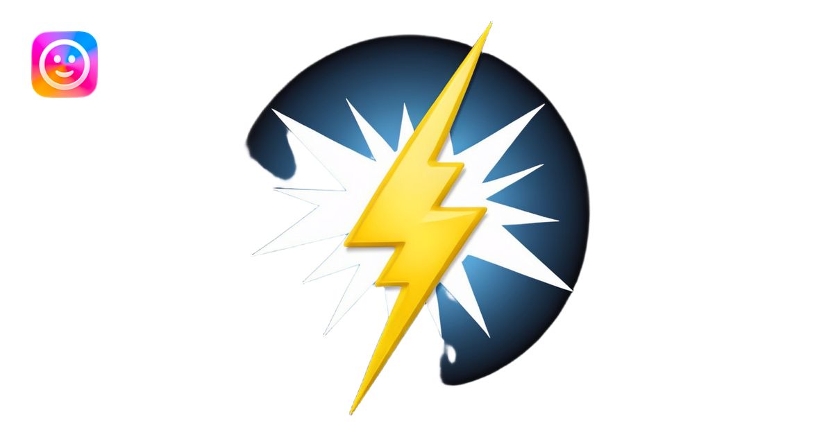 Lightning bolt with yellow dot under it emoji | AI Emoji Generator
