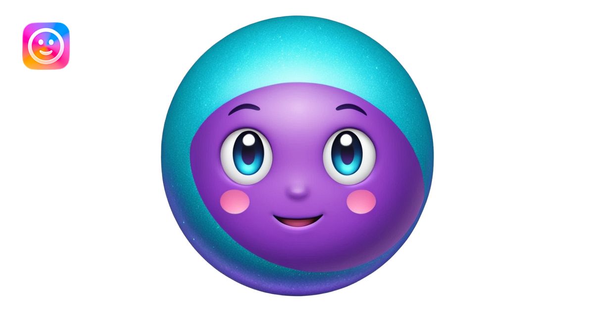 glitter purpel cian little ball emoji | AI Emoji Generator