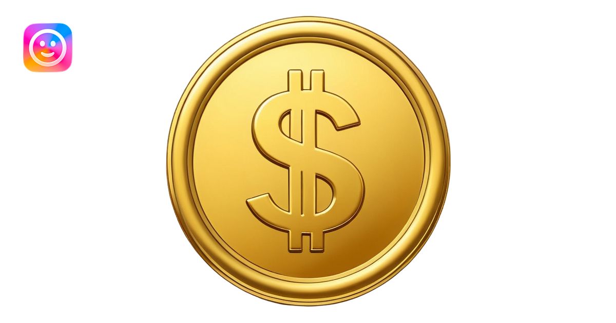 Gold coin with dollar sign WhatsApp emoji emoji | AI Emoji Generator