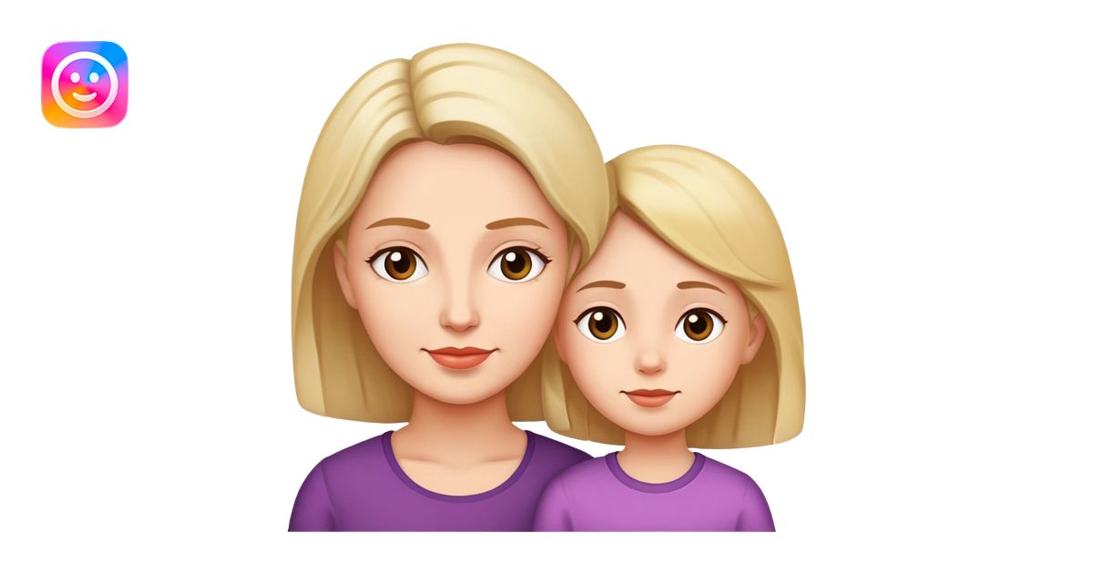 Mother and daughter emoji | AI Emoji Generator