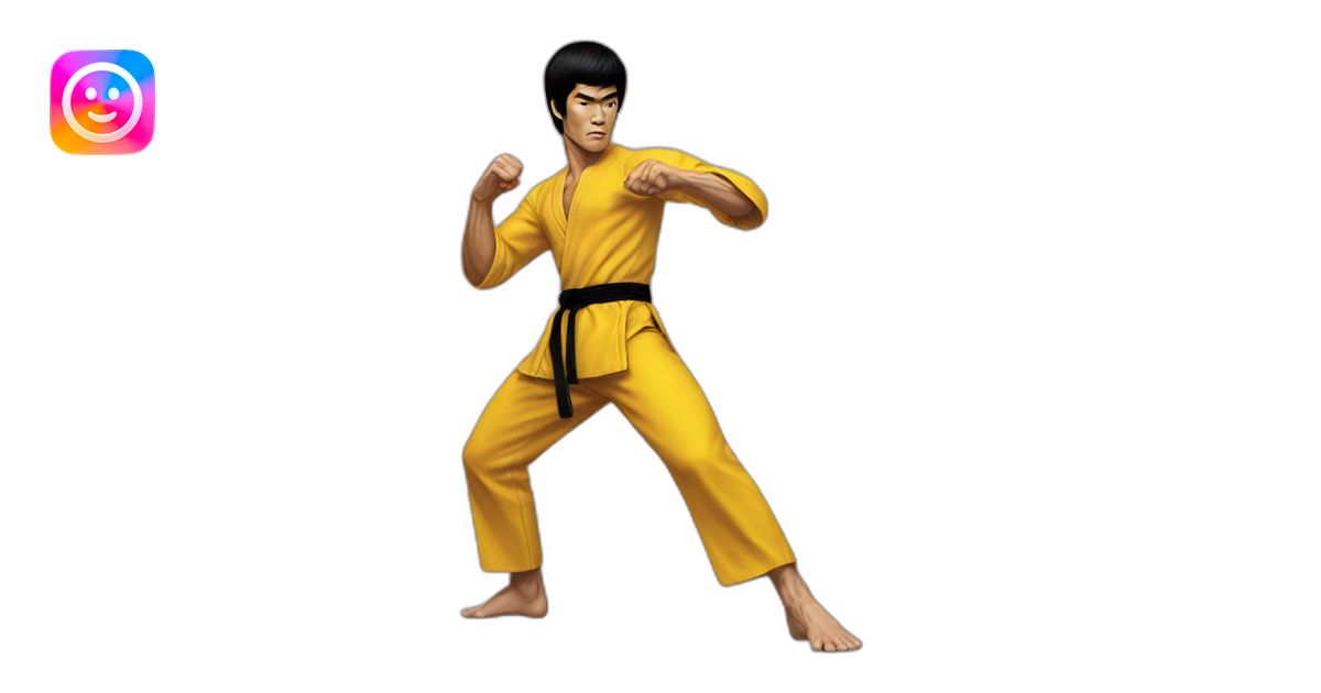 bruce lee half side-kick emoji | AI Emoji Generator