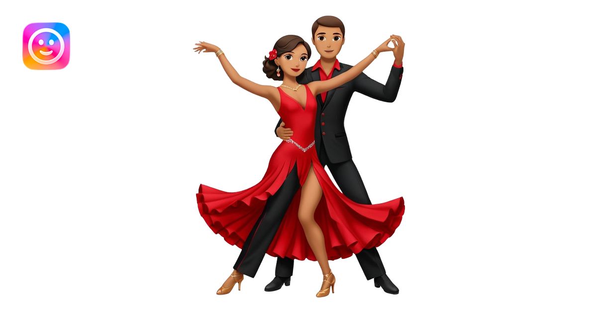 Dancesport professional latin competitor couple dancing the rumba emoji ...