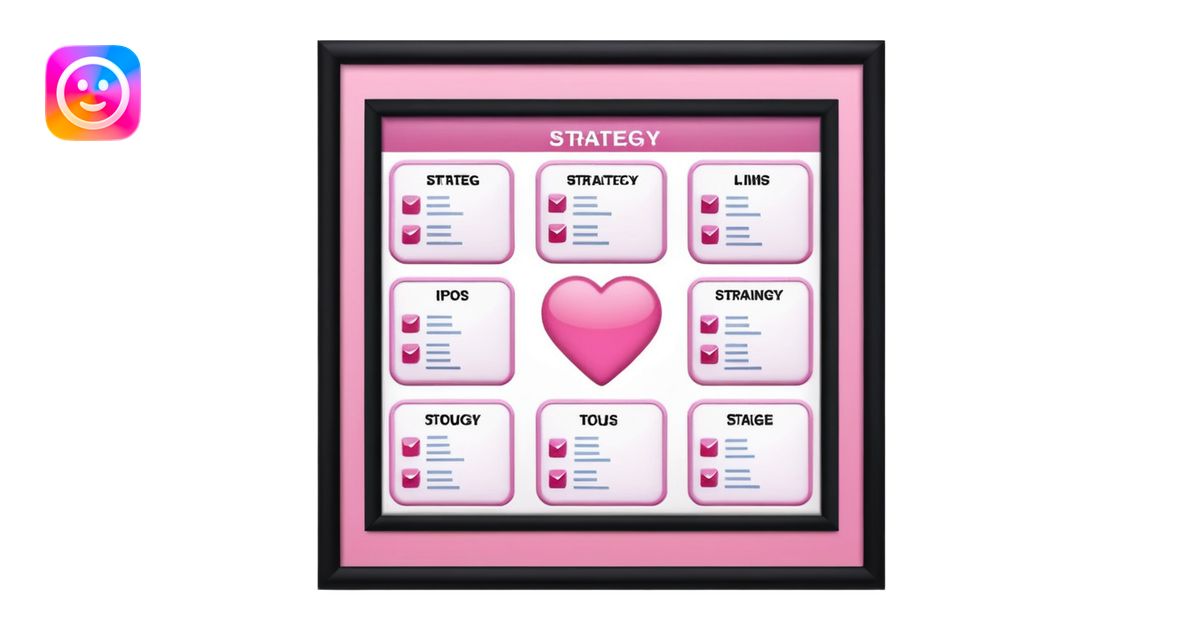 business strategy bord pink emoji | AI Emoji Generator