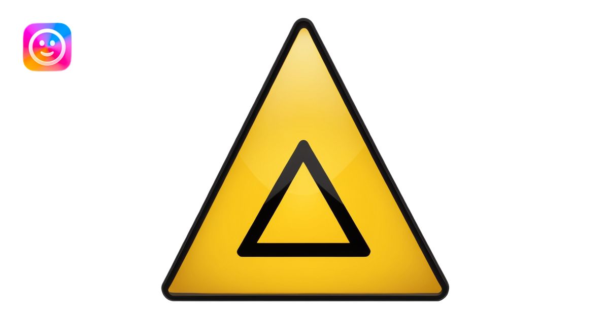 Caution Sign – yellow triangle, Subway Sign. emoji | AI Emoji Generator