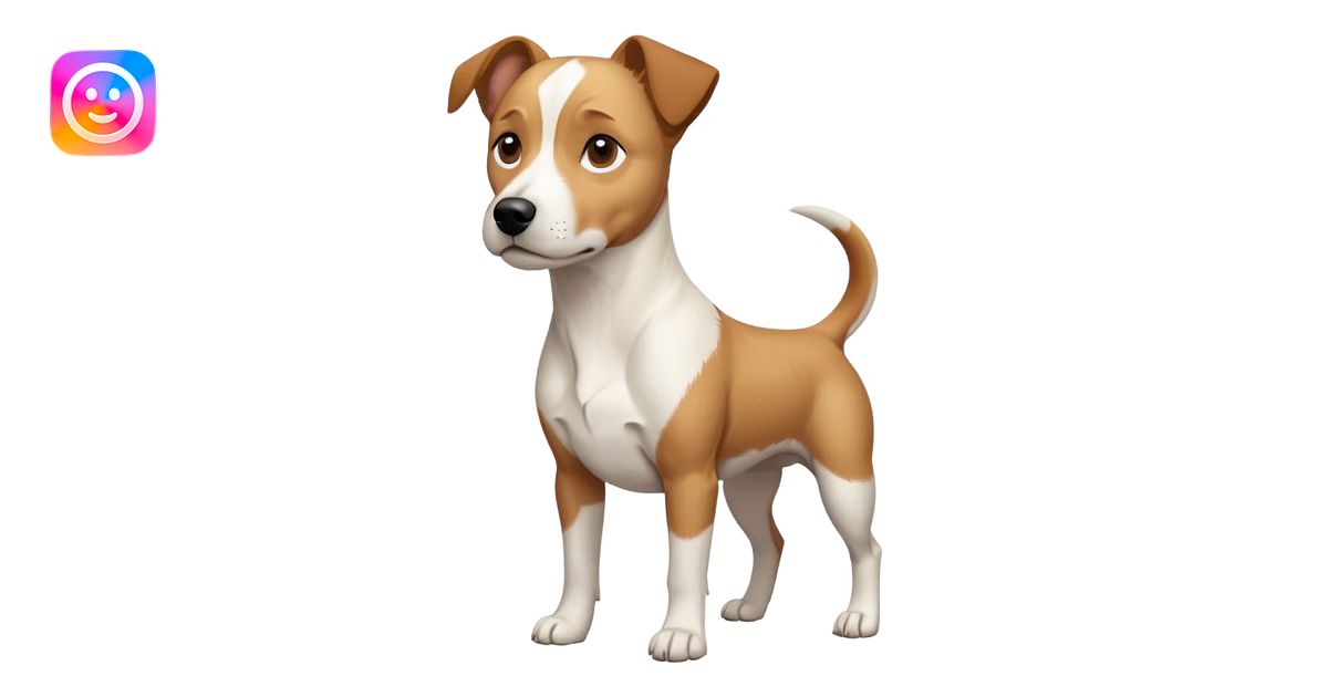 a full body facing front on of a buff white beagle cross jack russell ...