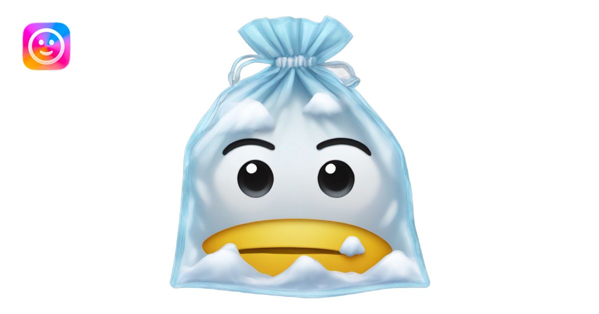 Snow in a see through zip lock bag emoji | AI Emoji Generator