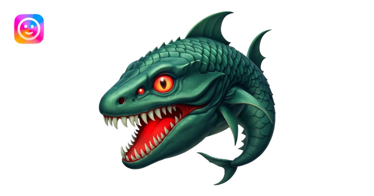Leviathan – Massive scaled beast with glowing eyes. emoji | AI Emoji ...