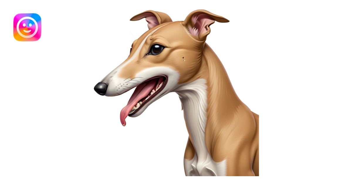 Cinematic Cute Yawning Fawn Greyhound Portrait Emoji, Head tilted ...