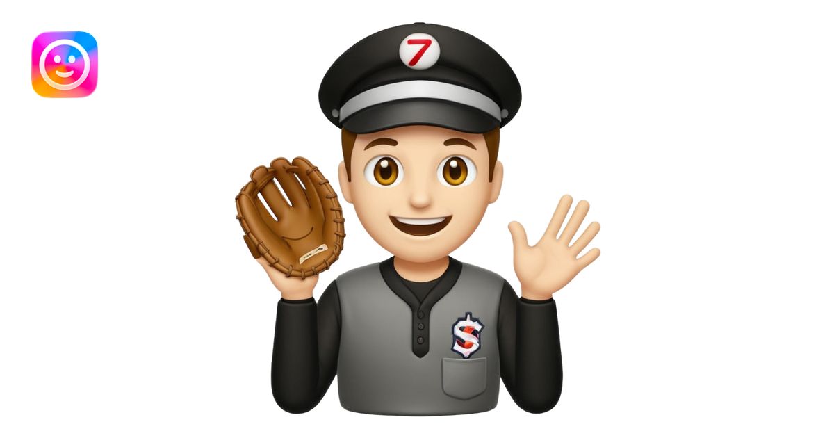 emoji de iOS de un umpire haciendo señal de strike en beisbol emoji ...