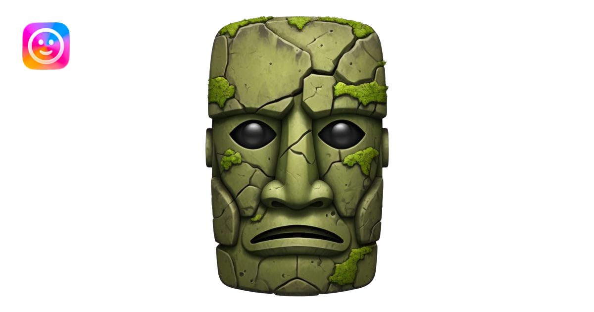 A cursed tribal stone Moai mask emoji | AI Emoji Generator