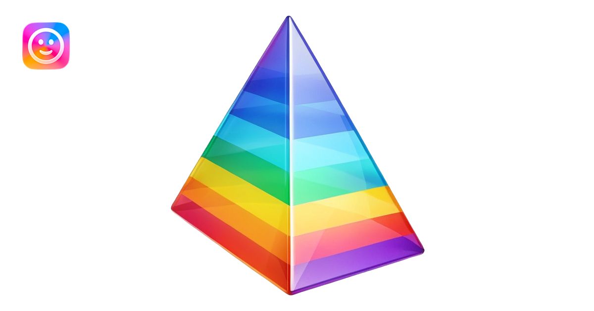 A 3d, not to detailed rainbow prismatic triangular prism. emoji | AI ...