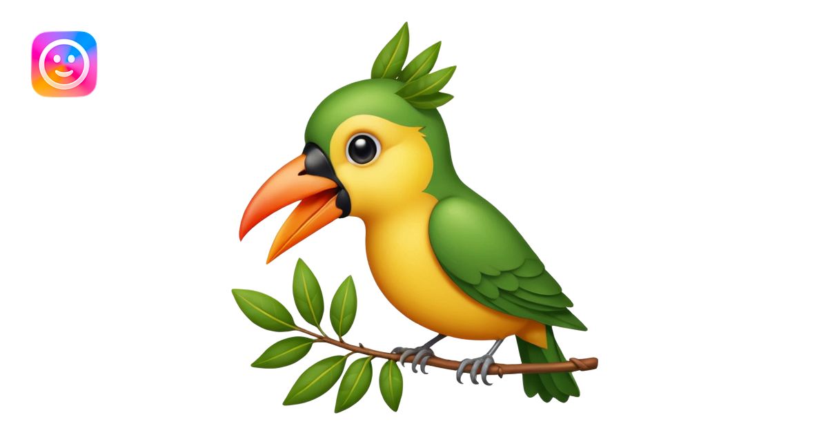 AVE CON LAUREL EN EL PICO emoji | AI Emoji Generator