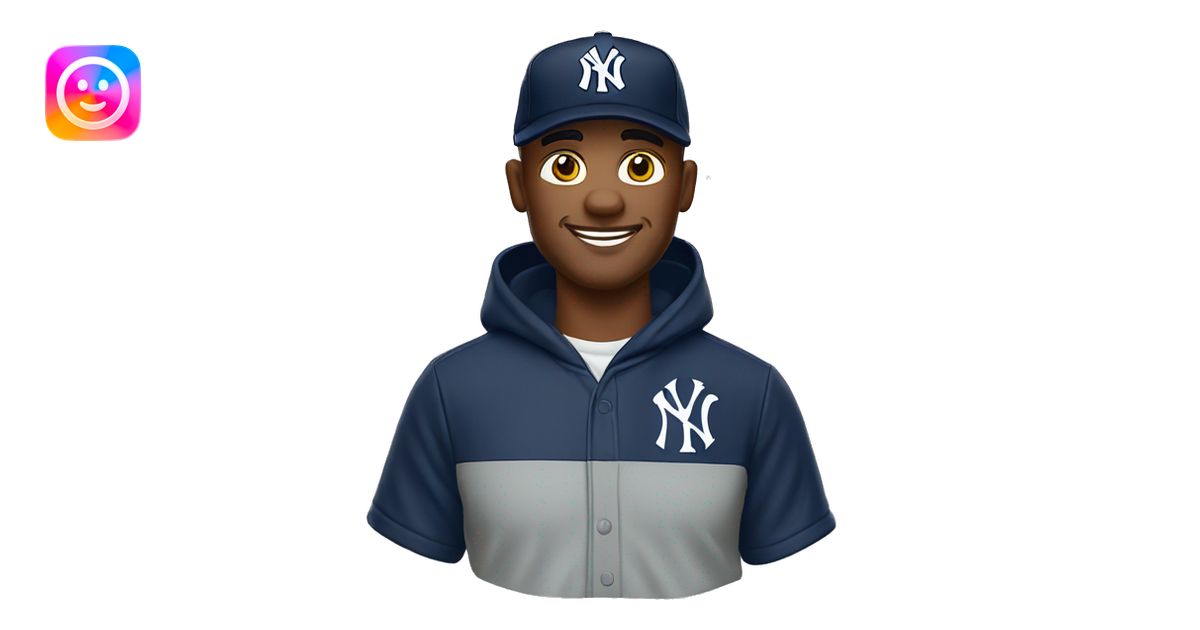 Man on his mid 50s wear a cap of New York Yankees emoji | AI Emoji ...