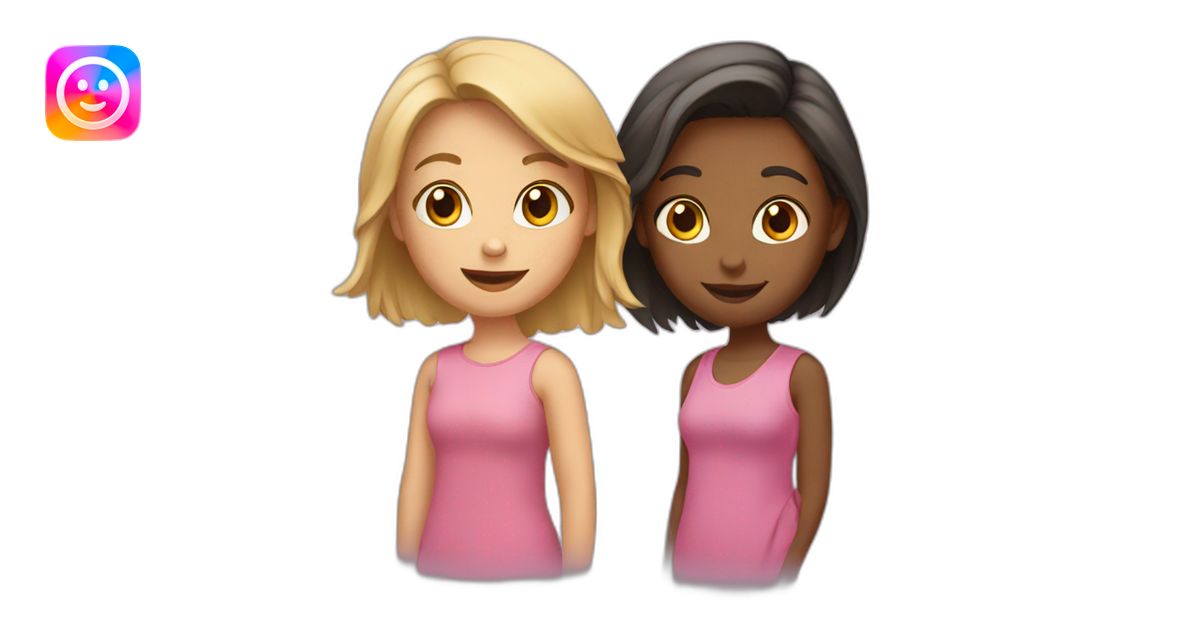 3 girls standing emoji | AI Emoji Generator