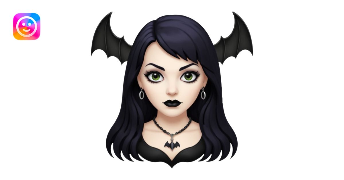 vampira mulher branca com cabelo preto longo com franja acima da ...