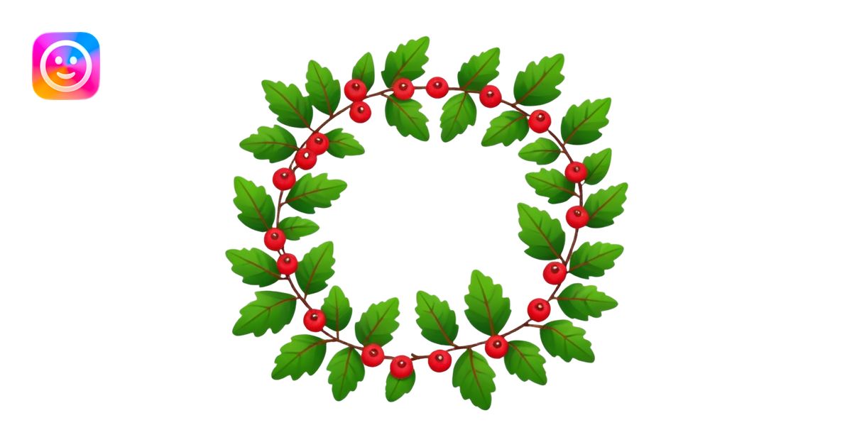 Holiday garland laying in a flat horizontal line emoji | AI Emoji Generator