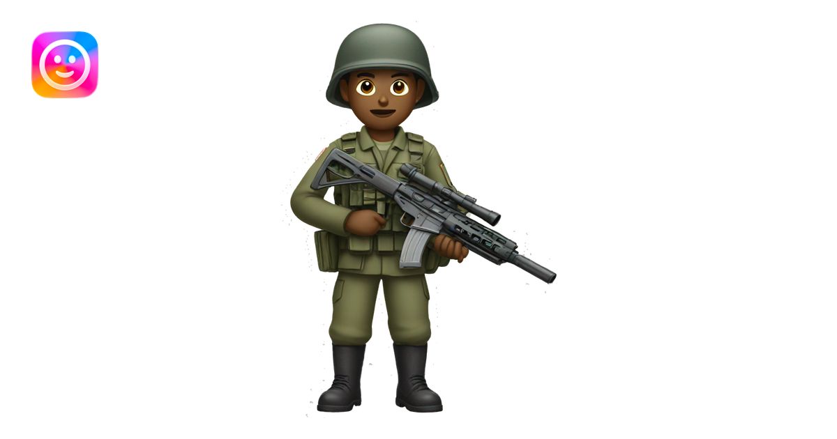 Army commander with a gun emoji | AI Emoji Generator