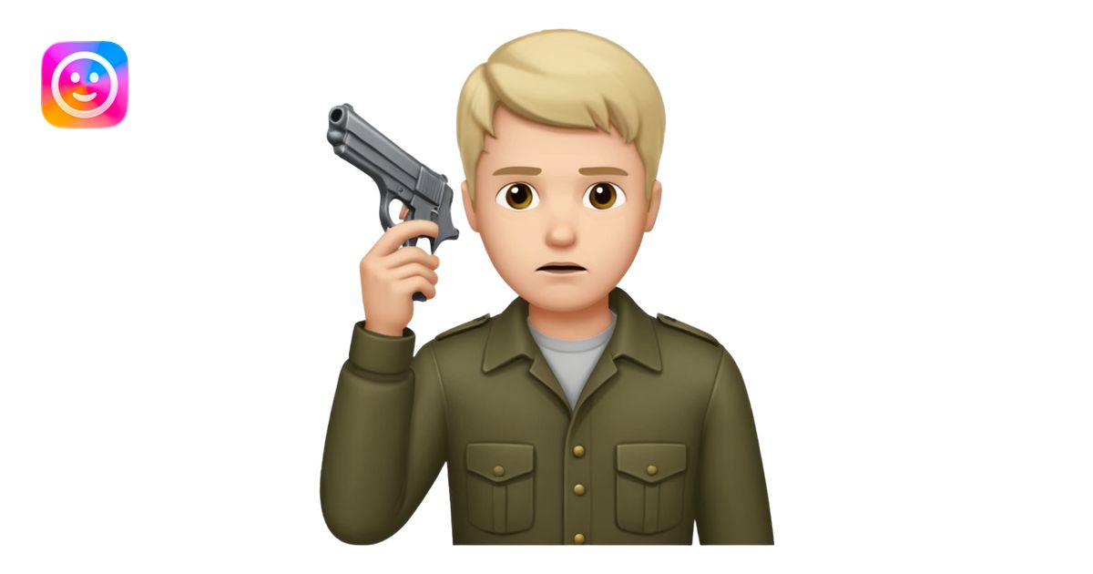 Mann hält sich eine Pistole an den Kopf emoji | AI Emoji Generator