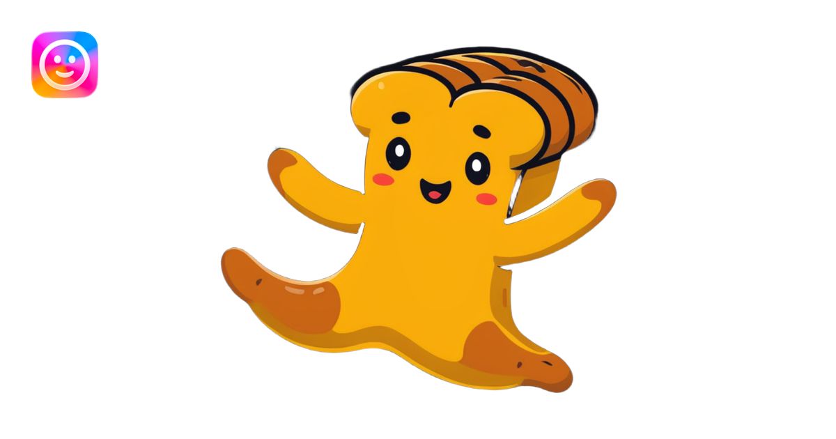 cartoon dancing bread image | AI Emoji Generator
