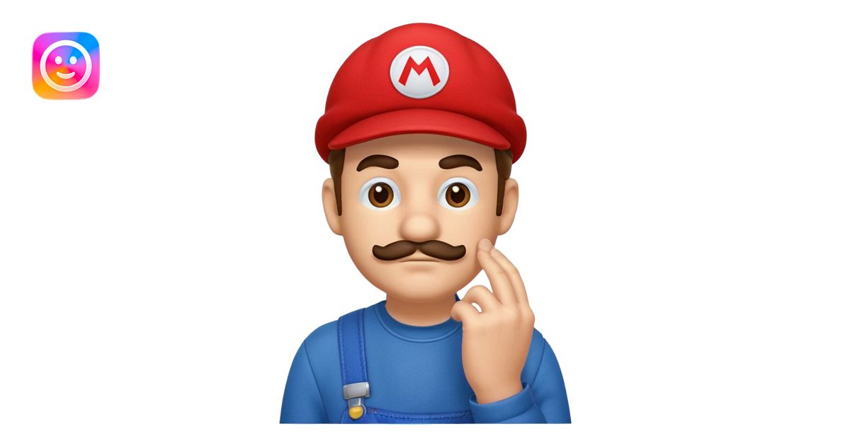 mario thinking with his hand on his chin emoji | AI Emoji Generator