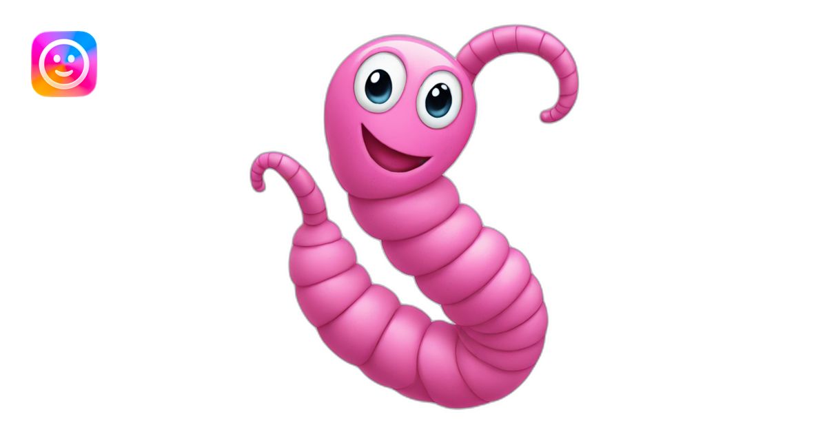 pink worm with hearts emoji | AI Emoji Generator