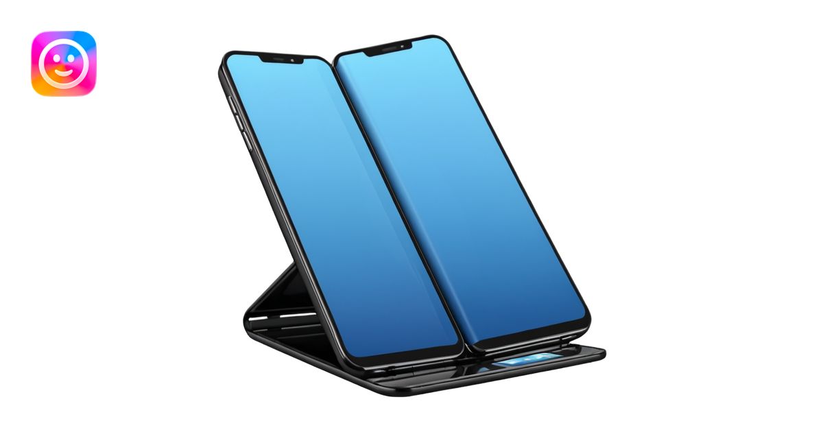 Foldable phone halfway open. emoji | AI Emoji Generator