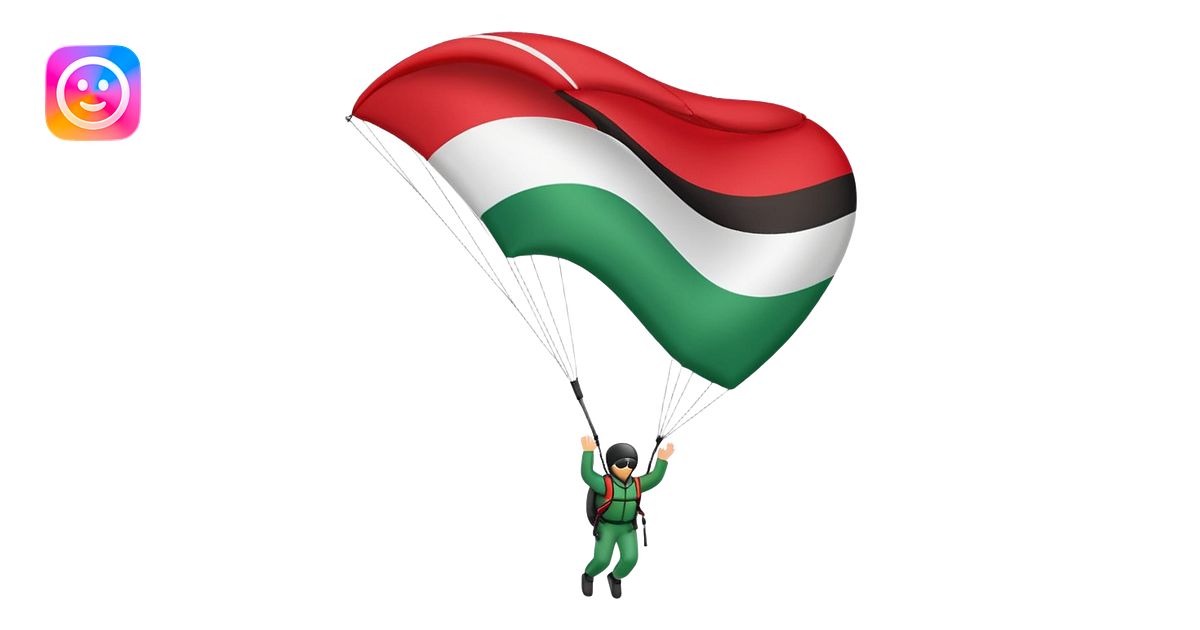 a palestinian flag with a paraglider emoji | AI Emoji Generator