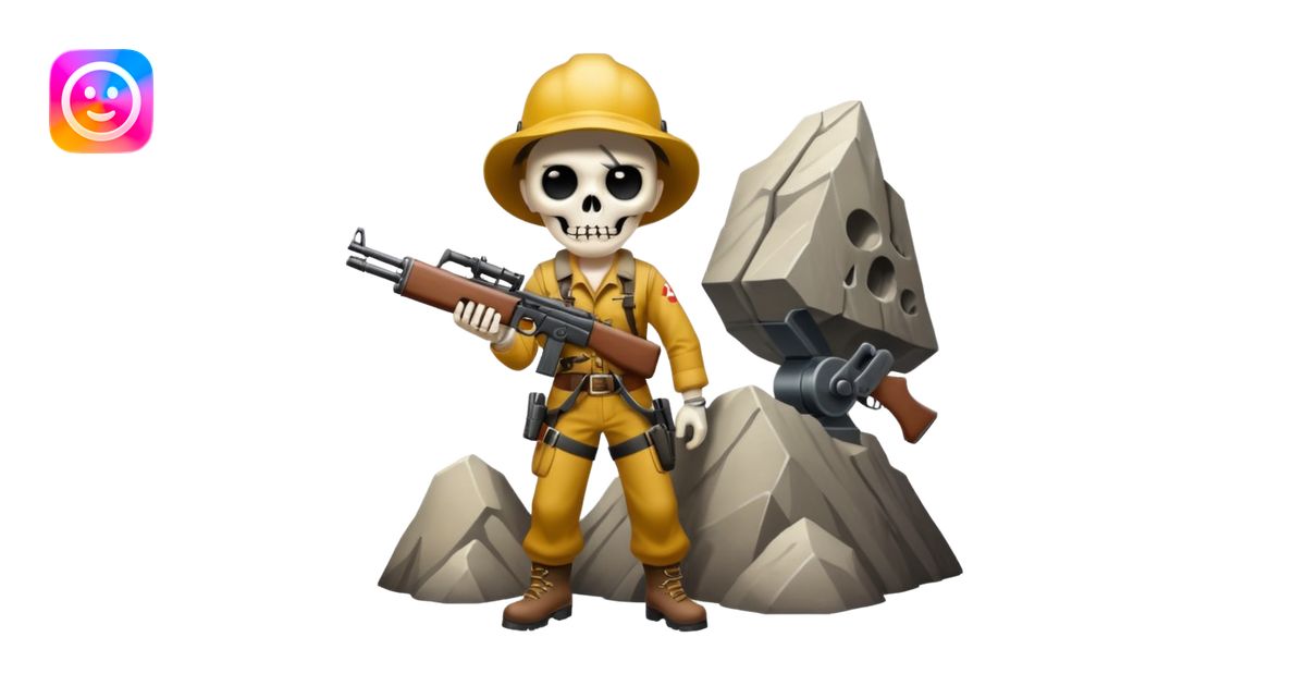 Yodeling mountain climber in Switzerland with a machine gun pointing to ...