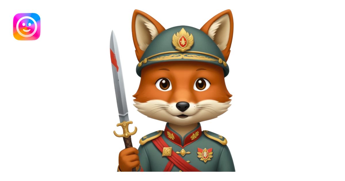fox face, mogolian ancient army with small knife emoji | AI Emoji Generator