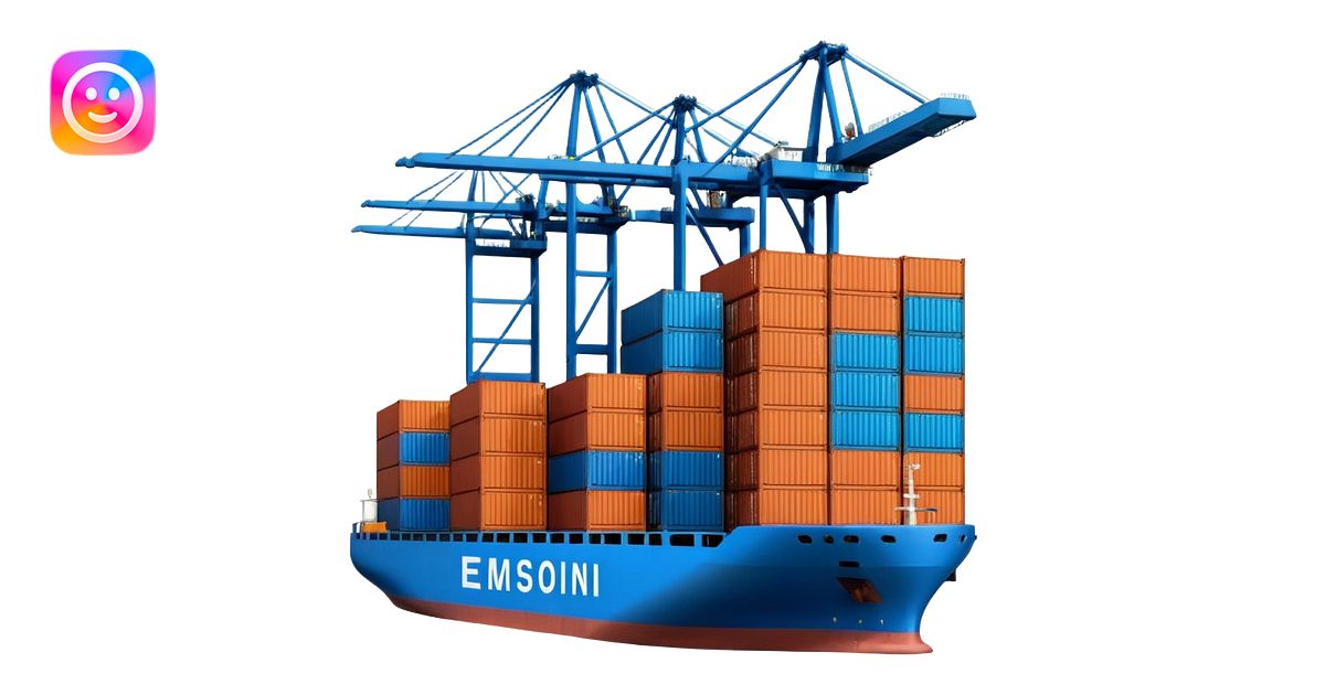 Container terminal on land. emoji | AI Emoji Generator