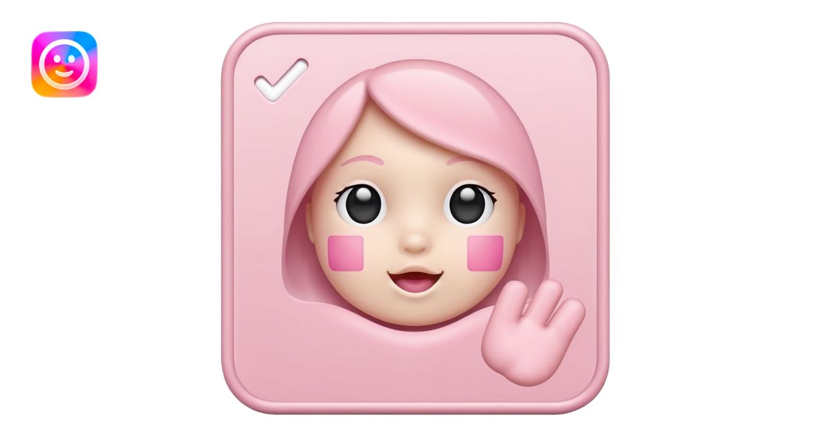 square baby pink check mark emoji | AI Emoji Generator