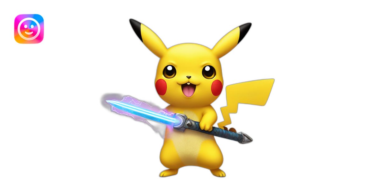 Pikachu avec un sabre laser emoji | AI Emoji Generator