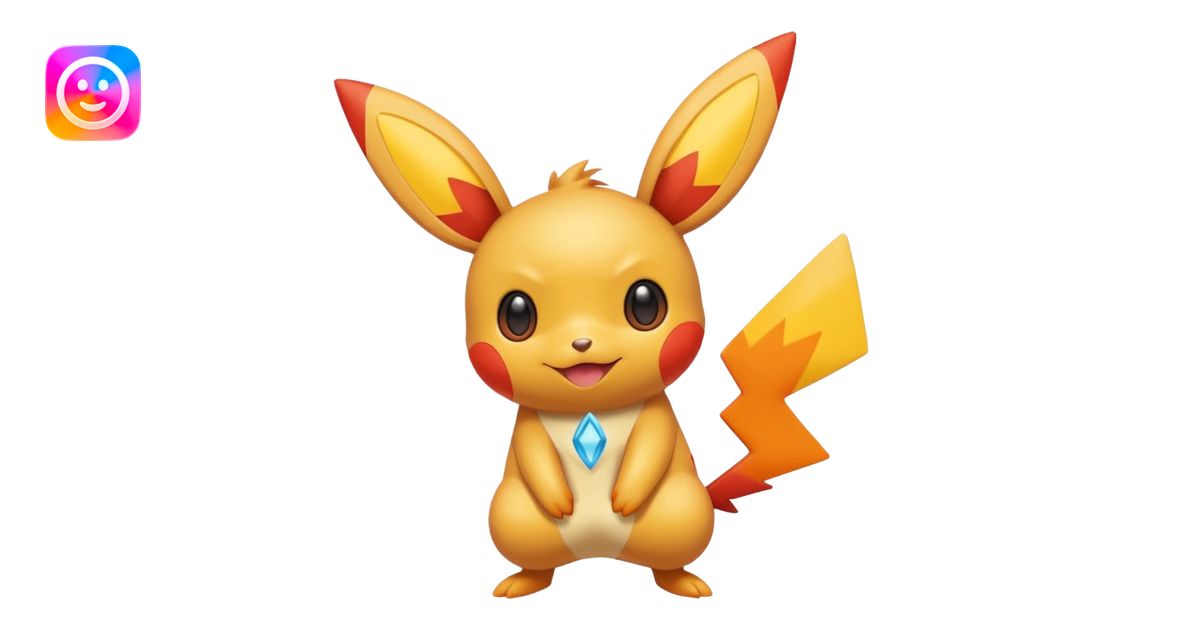 Plusle-Pichu-Victini-fusion, full body emoji | AI Emoji Generator