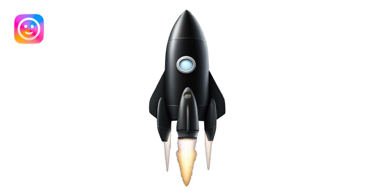 All Black rocket ship emoji | AI Emoji Generator