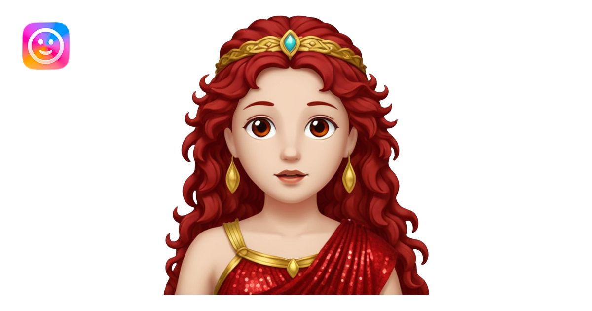 Vesta, Goddess of Hearth from Roman Deities with long dark red wavy ...