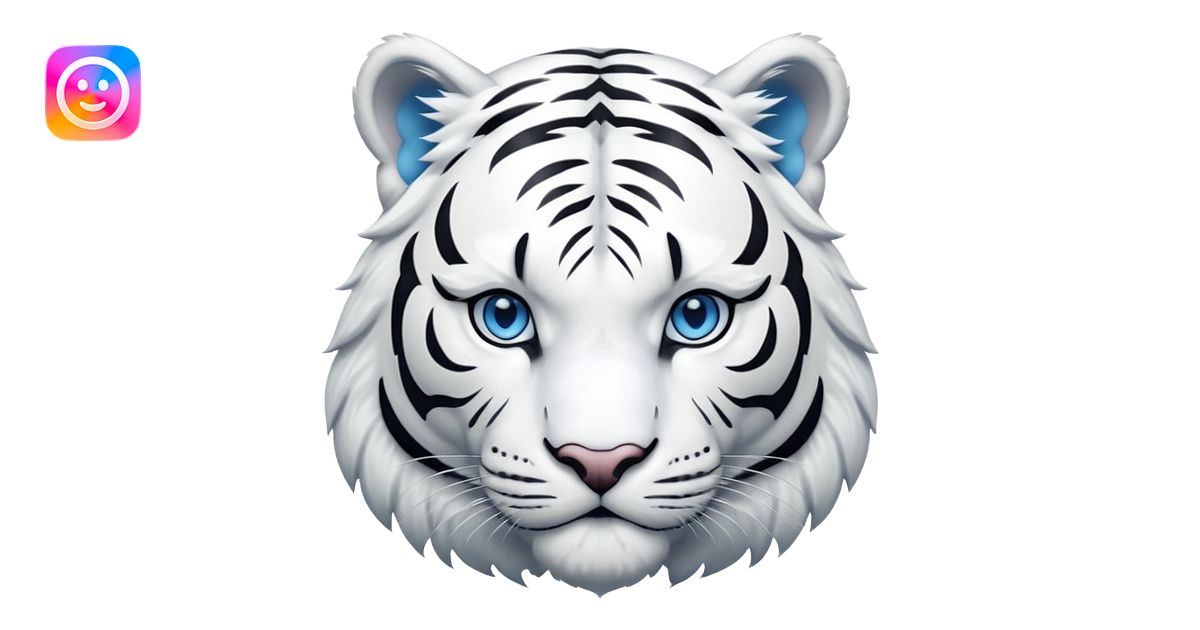 White tiger blue eyes emoji | AI Emoji Generator