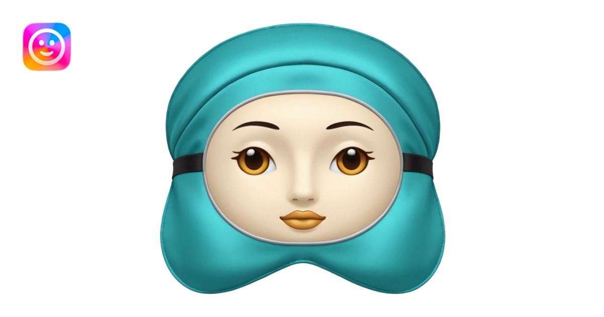 Silk Sleeping mask of turquoise color emoji | AI Emoji Generator