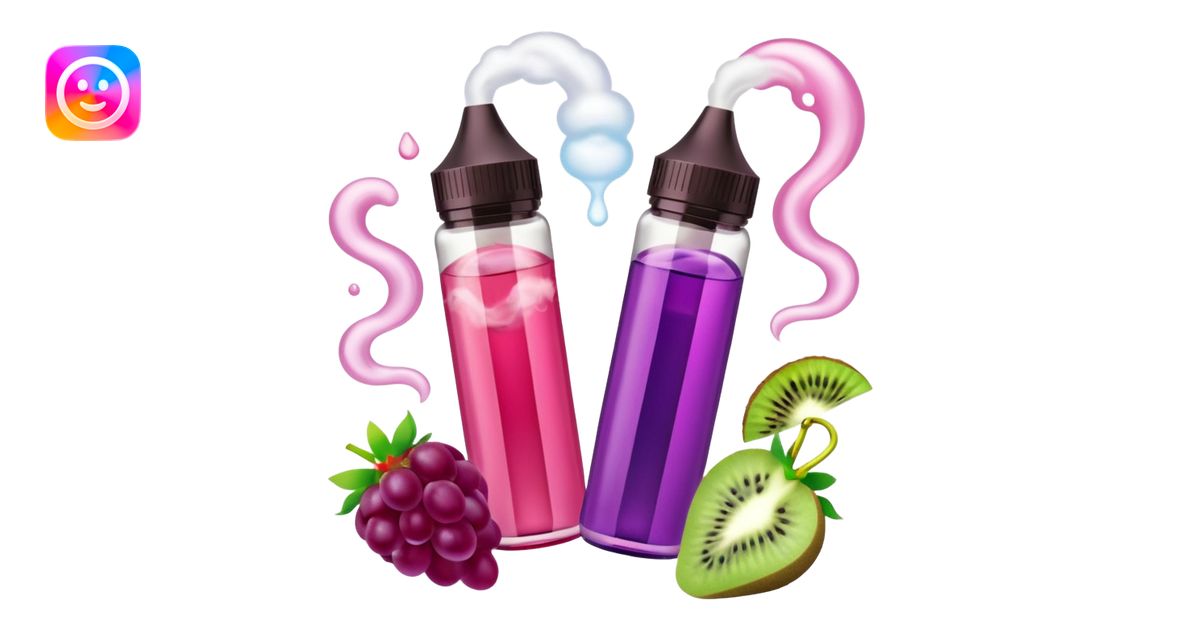 dubbel duo vape, pink, grape ice and strawberry kiwi emoji | AI Emoji ...