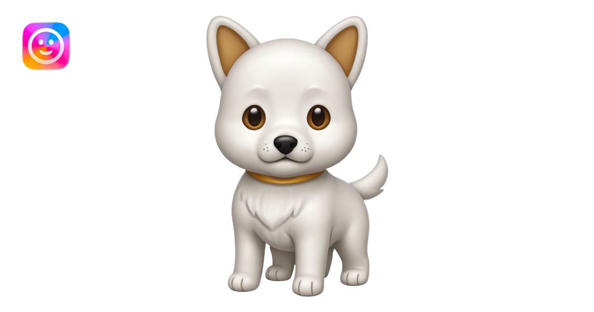 Un emoji de un perrito blanco no es de pelo largo emoji | AI Emoji ...