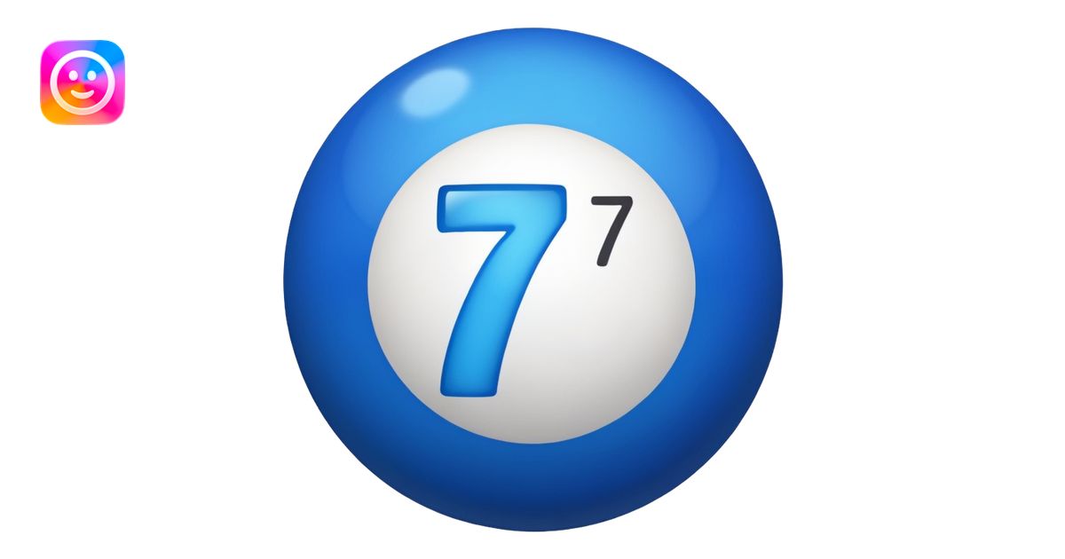 pull ball with the number 7th blue emoji | AI Emoji Generator