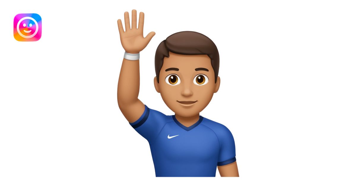 Football player waving emoji | AI Emoji Generator