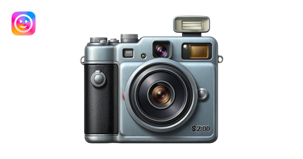 Old digital camera with $200 price ticket emoji | AI Emoji Generator
