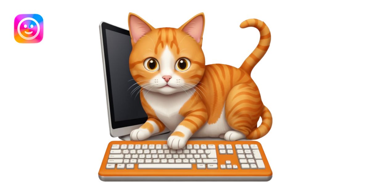 a cat playing on a computer emoji | AI Emoji Generator