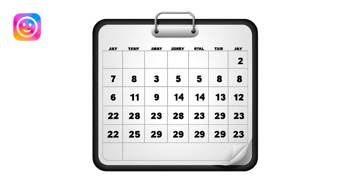 3 x 30 days calendar emoji | AI Emoji Generator