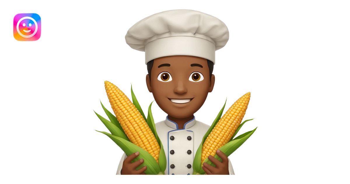 BLACK MAN HOLDING AN COOK CORN POT emoji | AI Emoji Generator