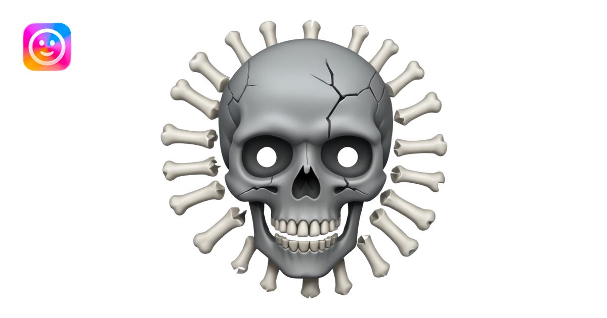 Skull emoji mixed with exploding head emoji emoji | AI Emoji Generator